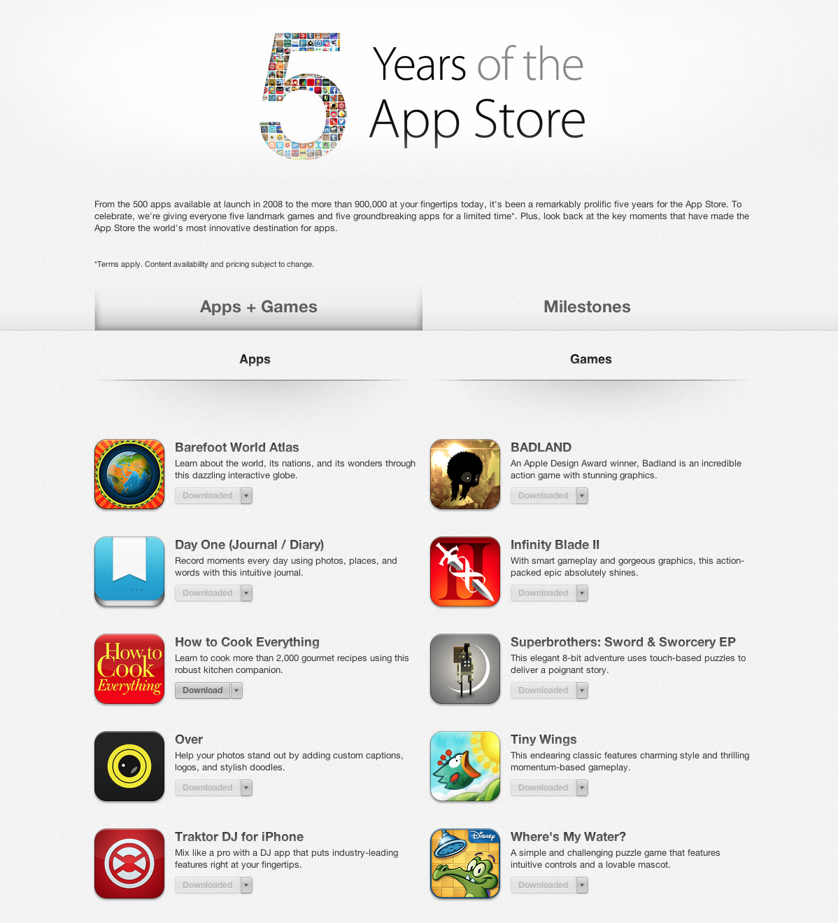 Apple. App Store 5주년 기념하여 무료 앱 및 5년간의 역사를 소개 - KMUG 케이머그
