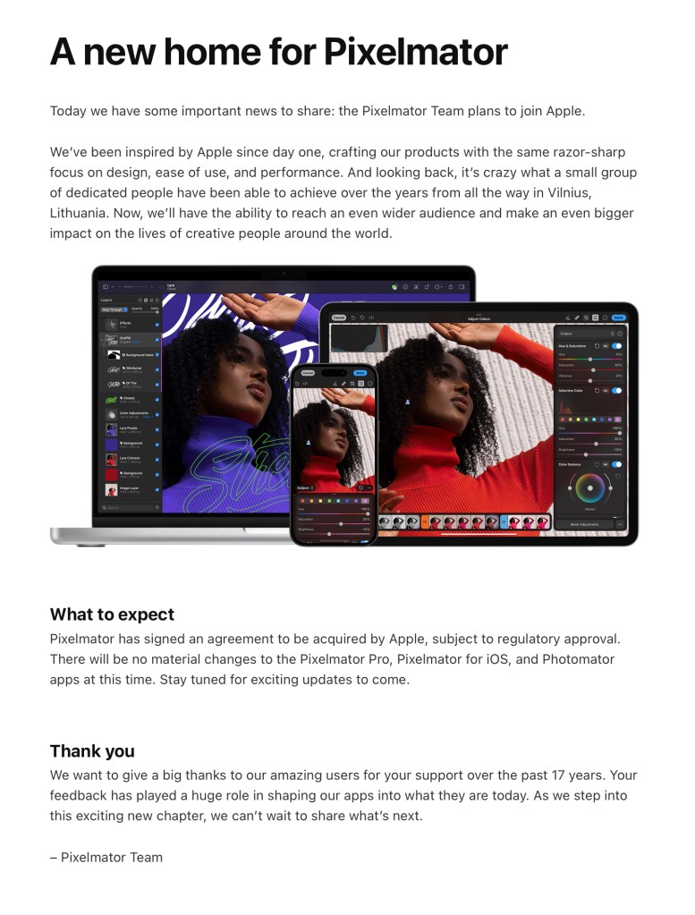 Apple, 사진 편집 소프트웨어 기업 Pixelmator 인수 - KMUG 케이머그